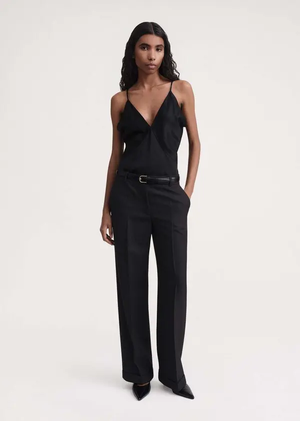 TOTEME Mid-rise Wide-leg Trousers - Black