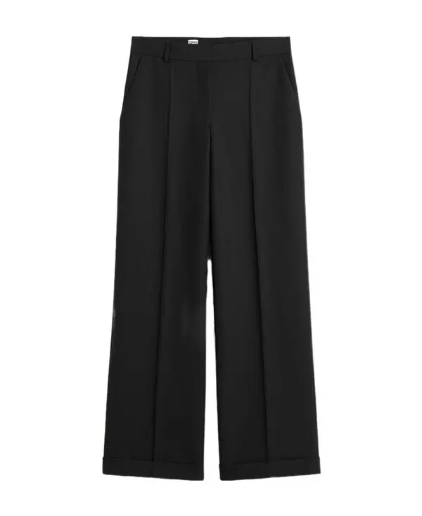 TOTEME Mid-rise Wide-leg Trousers - Black