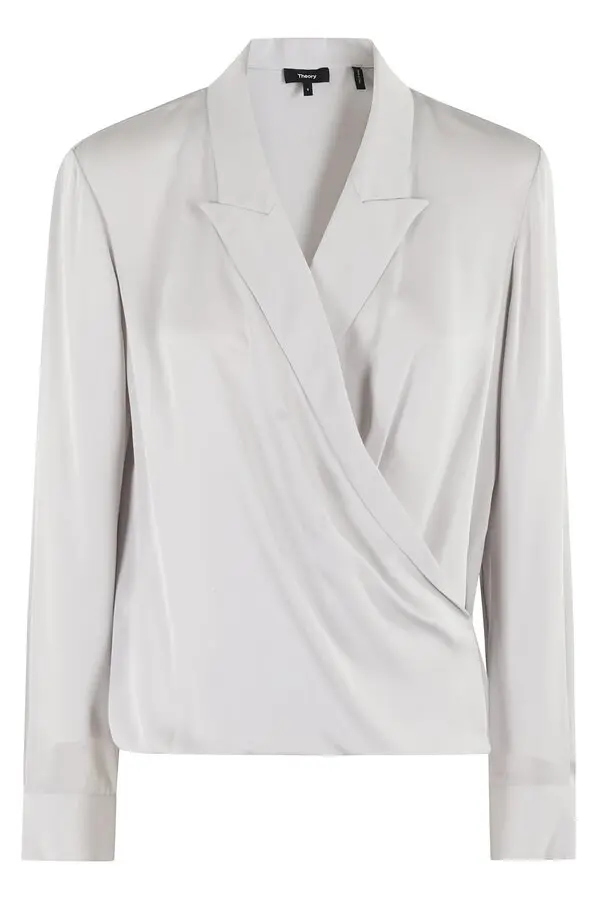 Theory V-neck Draped Blouse