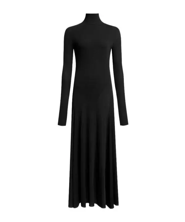 Alaïa Fluid Jersey Heart Cut-out Maxi Dress - Black