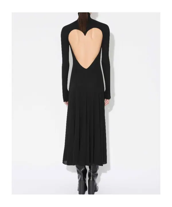 Alaïa Fluid Jersey Heart Cut-out Maxi Dress - Black