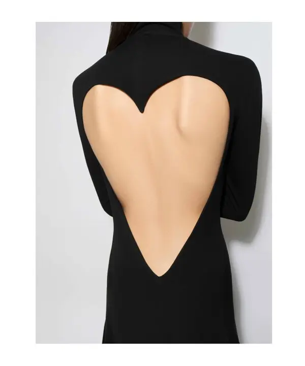 Alaïa Fluid Jersey Heart Cut-out Maxi Dress - Black