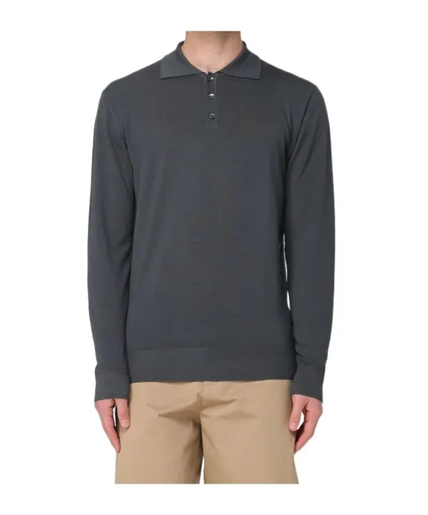 Barena Venezia Pevaron Long-sleeved Polo Shirt - Black