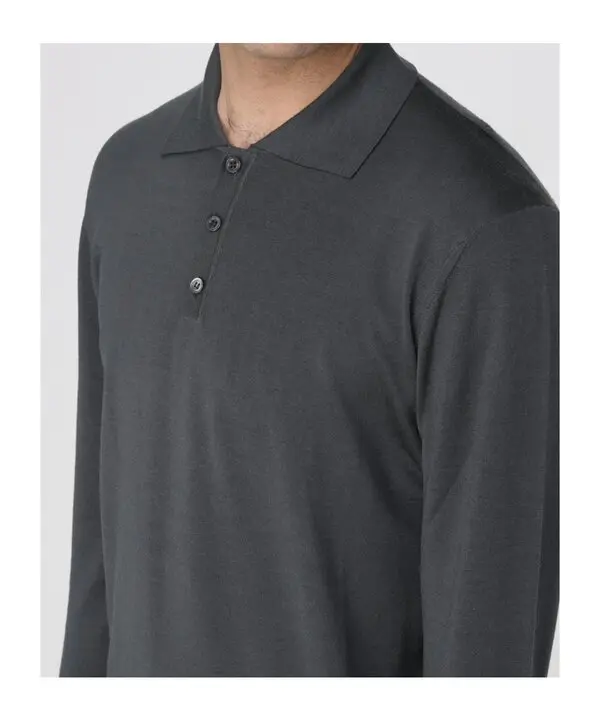 Barena Venezia Pevaron Long-sleeved Polo Shirt - Black
