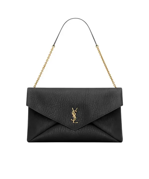 Saint Laurent Cassandre Large Envelope Pouch - Black