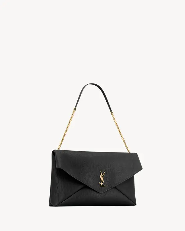 Saint Laurent Cassandre Large Envelope Pouch - Black