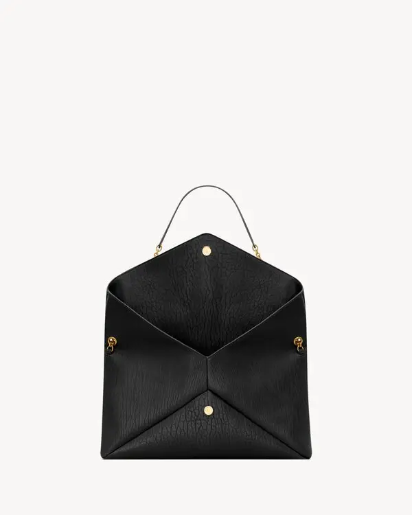 Saint Laurent Cassandre Large Envelope Pouch - Black