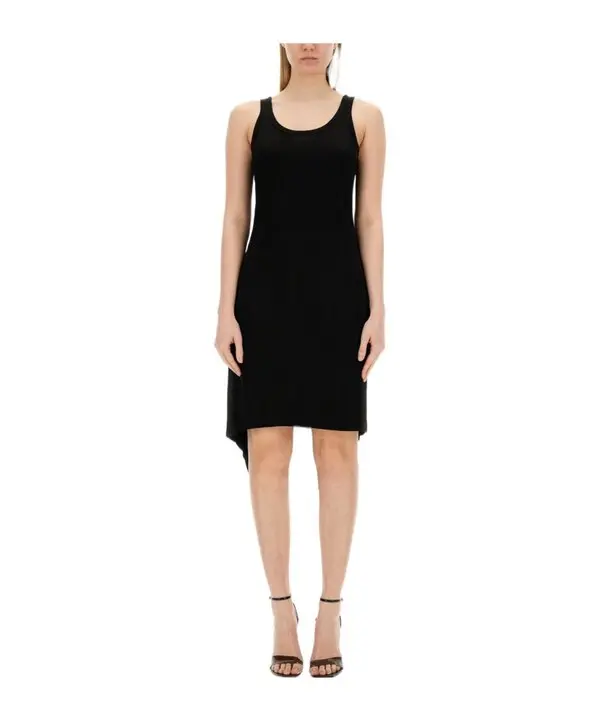 Helmut Lang Round-neck Sleeveless Asymmetrical Dress
