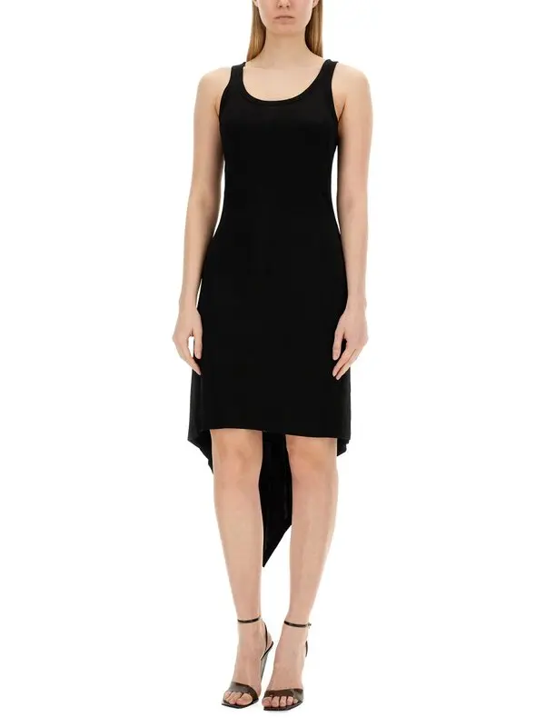 Helmut Lang Round-neck Sleeveless Asymmetrical Dress
