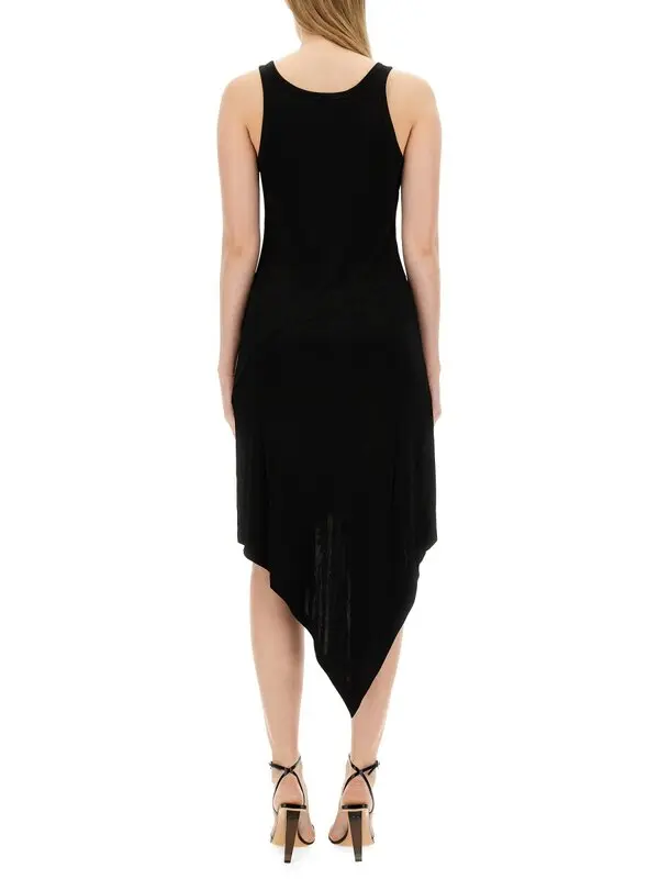 Helmut Lang Round-neck Sleeveless Asymmetrical Dress