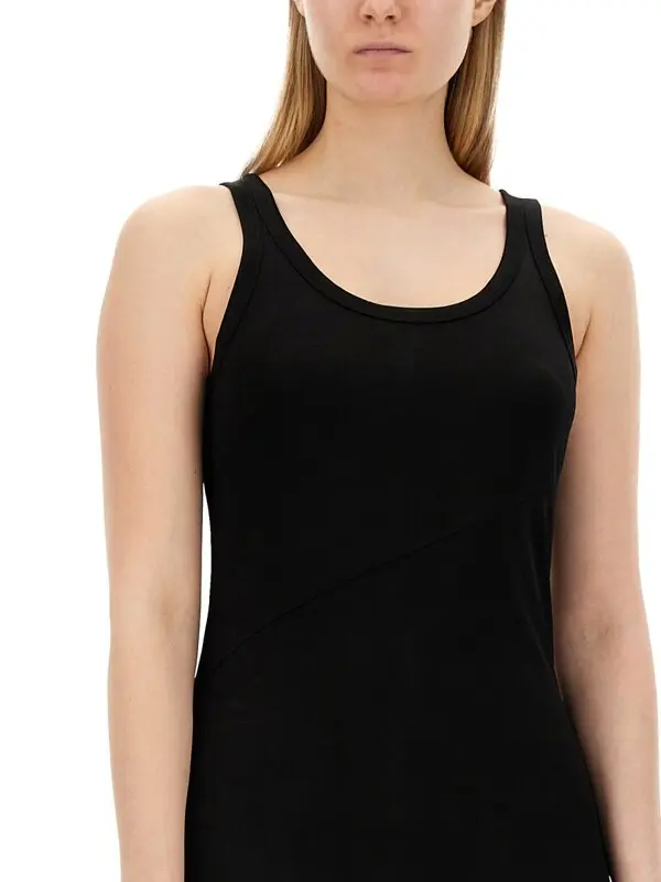 Helmut Lang Round-neck Sleeveless Asymmetrical Dress