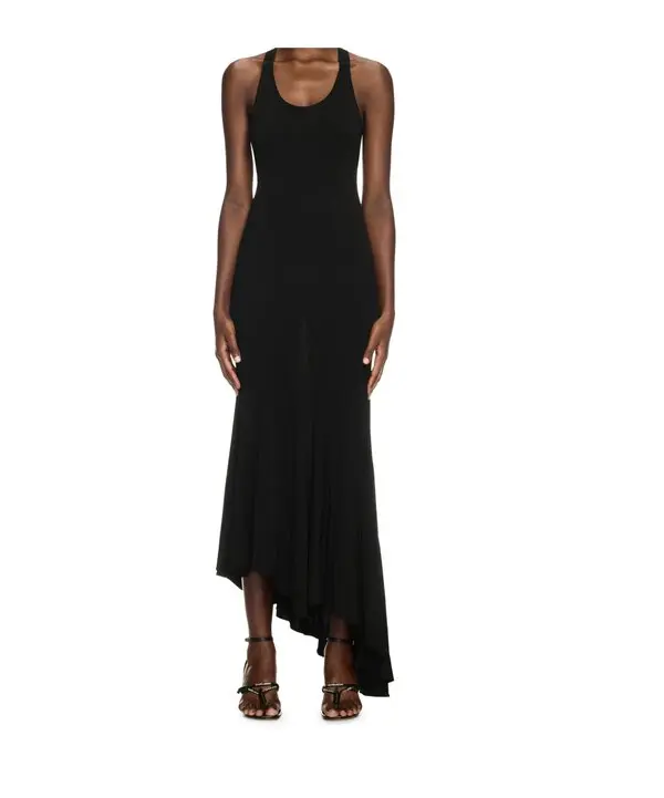 Off-White Asymmetrical Hem Dress - Black