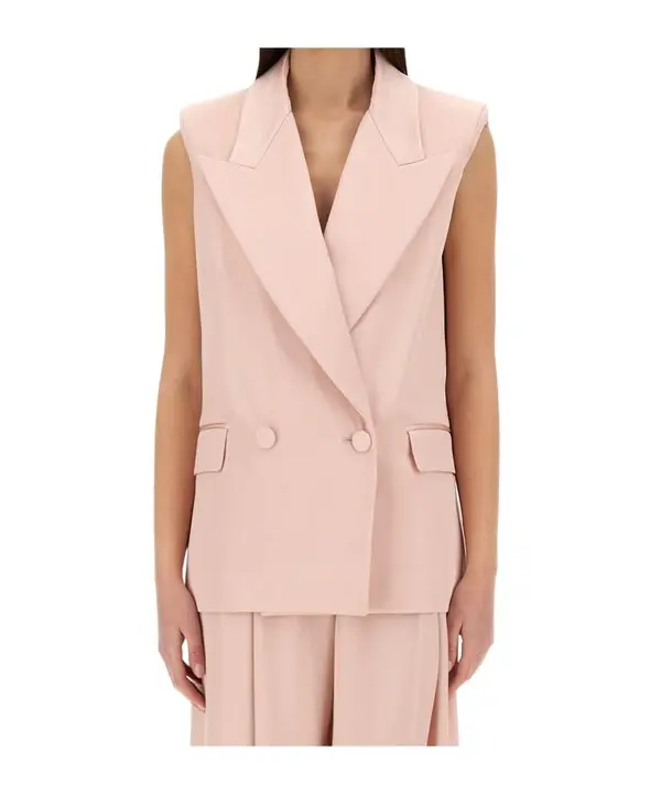 Nina Ricci Double-breasted Lapel Collar Vest - Pink