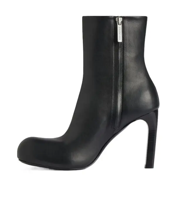 Balenciaga Round Toe Zip Up Heeled Boots