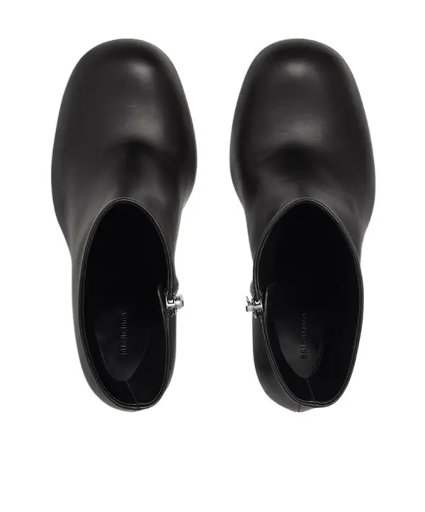 Balenciaga Round Toe Zip Up Heeled Boots
