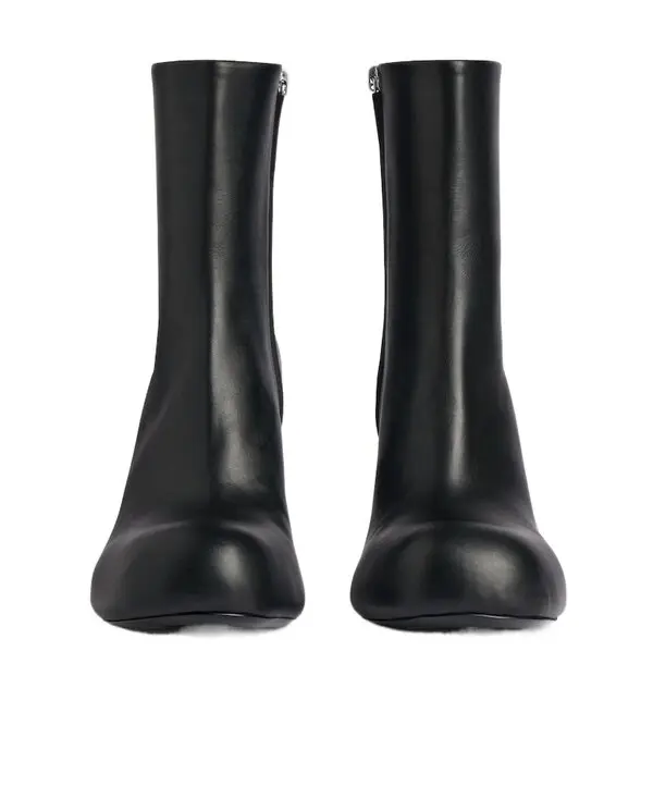 Balenciaga Round Toe Zip Up Heeled Boots