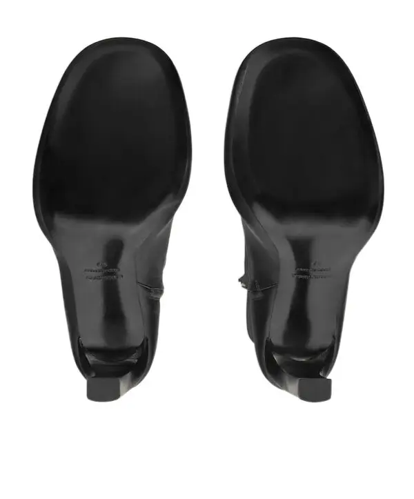 Balenciaga Round Toe Zip Up Heeled Boots