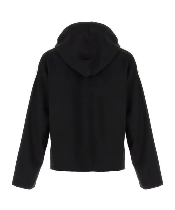 Y3 Zip-up Hoodie With Striped Cuffs