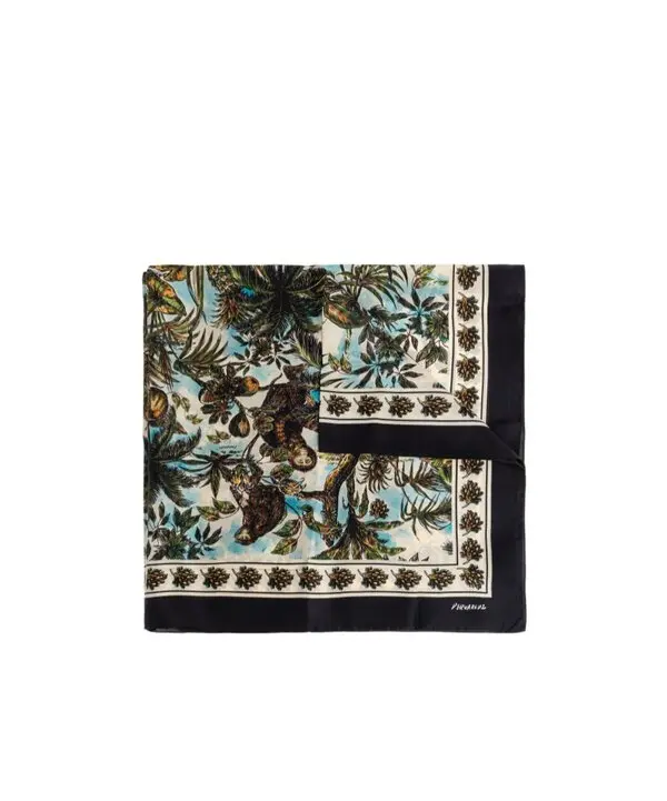 Dsquared2 Graphic-print Silk Scarf - Black