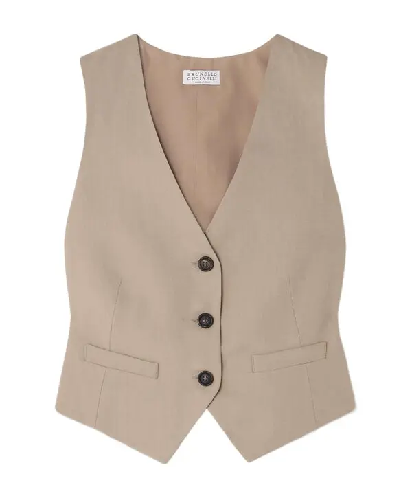 Brunello Cucinelli V-neck Vest - Nude