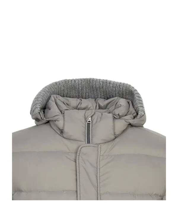 Herno Quilted Hooded Puffer Coat With Detachable Hood - Gray