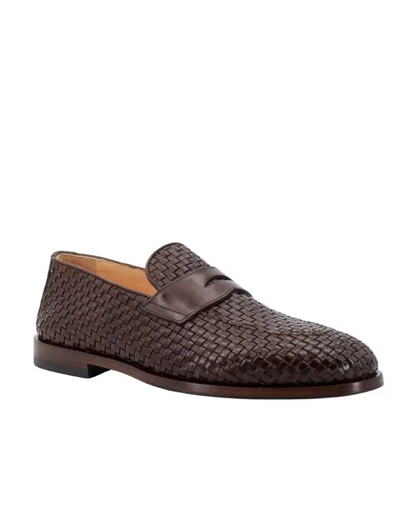 Brunello Cucinelli Interwoven Design Slip-on Loafers - Black