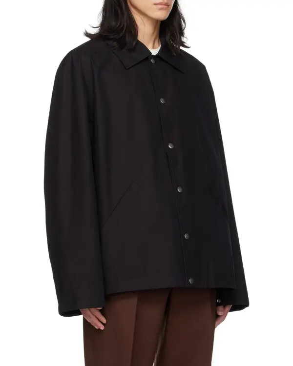 JIL SANDER Logo Printed Long-sleeved Jacket - Black