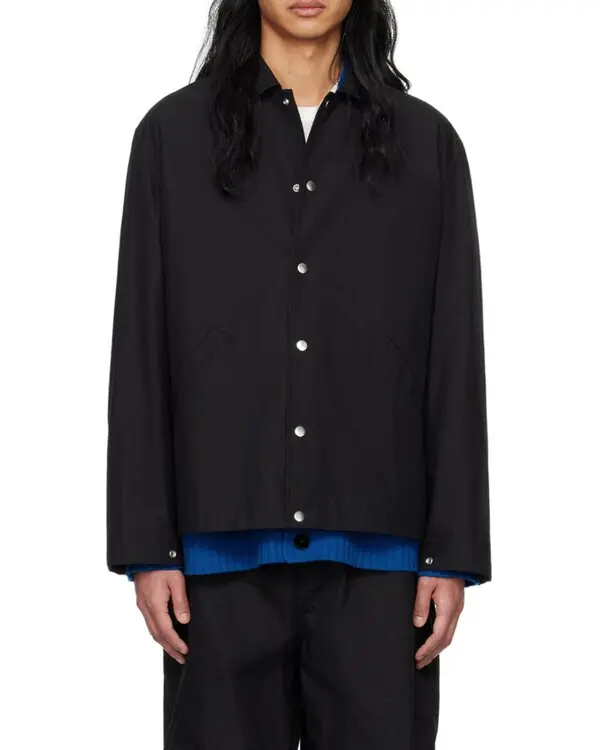 JIL SANDER Logo Printed Long-sleeved Jacket - Black