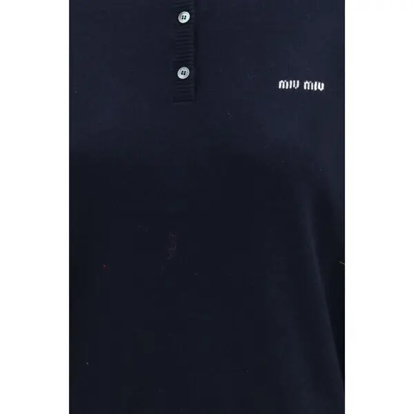 Miu Miu Long Sleeve Crewneck Jumper With Logo Detail