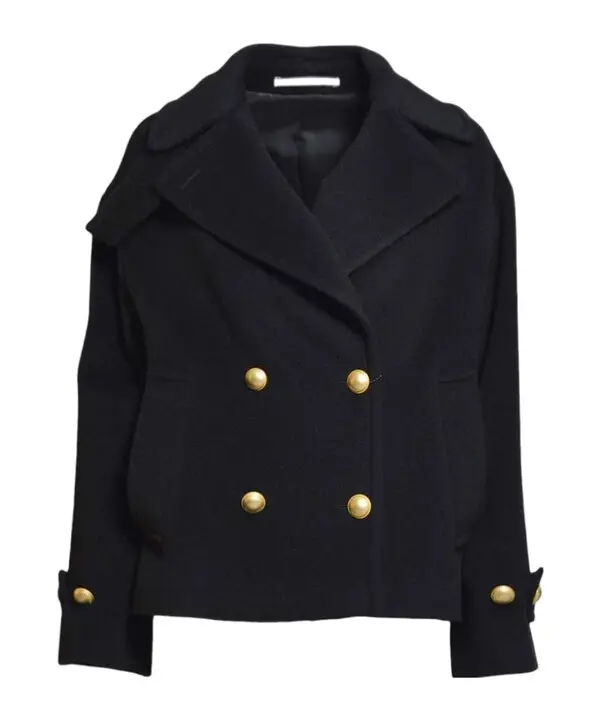 Tagliatore Double-breasted Coat With Lapel Collar - Black