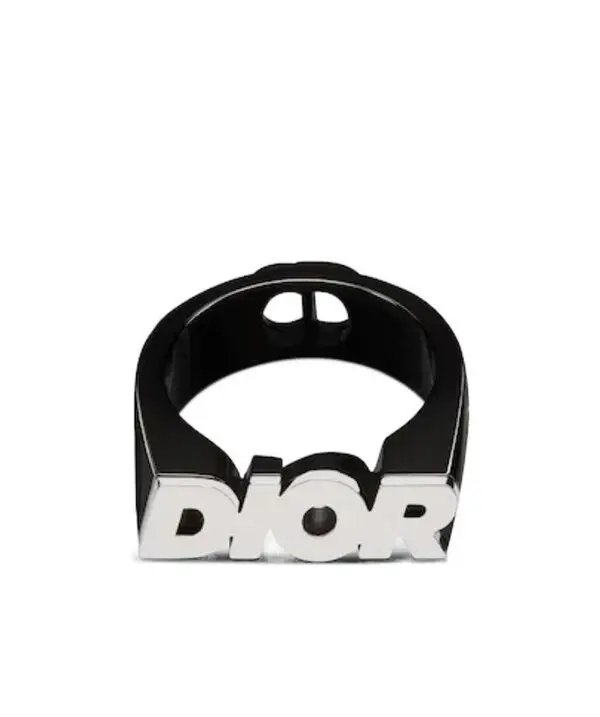 Dior Letter Carved Ring - Black