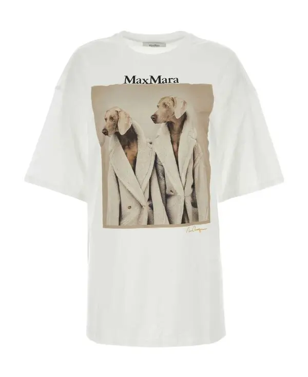 Max Mara Wegman Printed Crewneck T-shirt - White