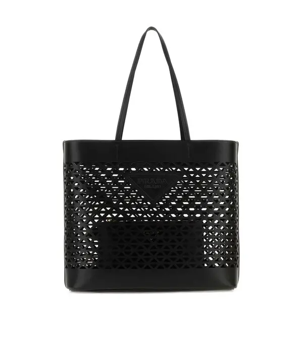 Prada Cut-out Tote Bag - Black