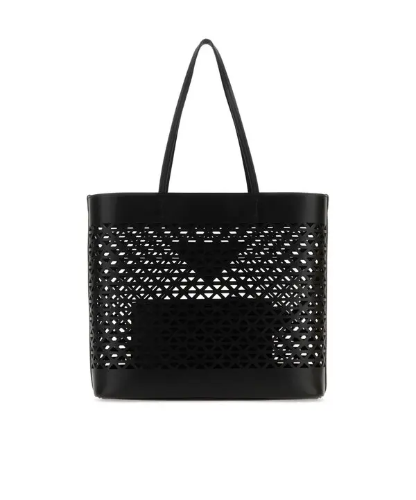 Prada Cut-out Tote Bag - Black