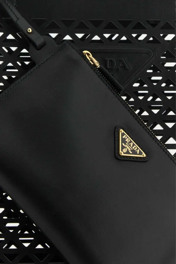 Prada Cut-out Tote Bag - Black