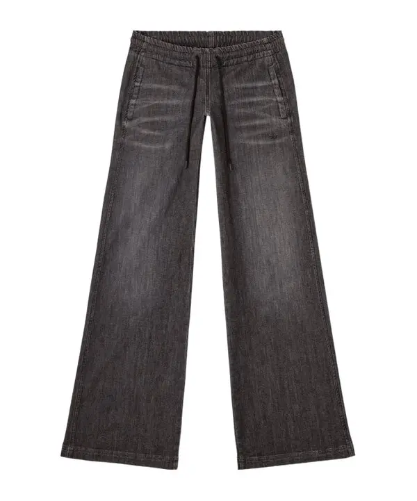 DIESEL® 2078 D-ainty Drawstring Wide Leg Jeans - Black/dark Grey