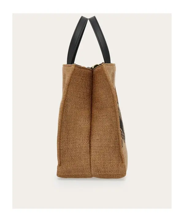 FERRAGAMO Logo Jacquard Tote Bag - Brown