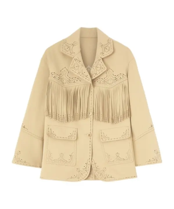 Ermanno Scervino Fringe Detail Coat - Nude