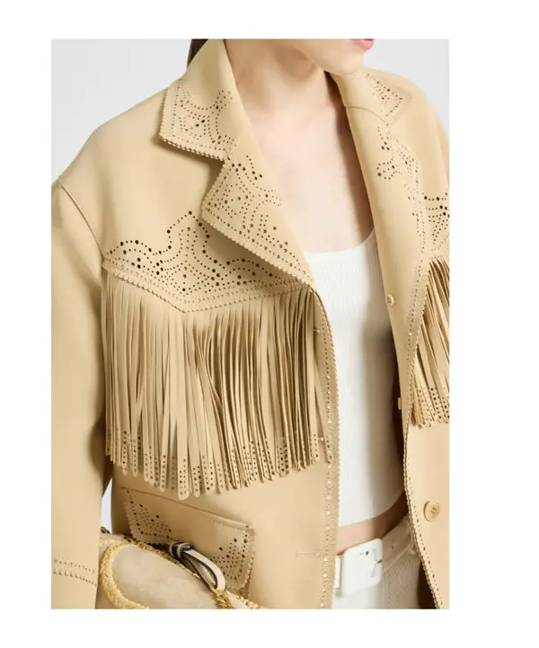 Ermanno Scervino Fringe Detail Coat - Nude