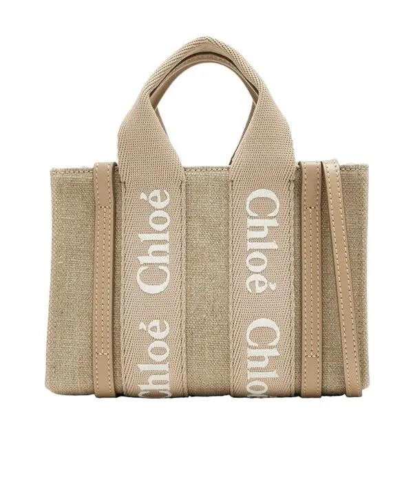 Chloé Mini Woody Shoulder Bag - Nude