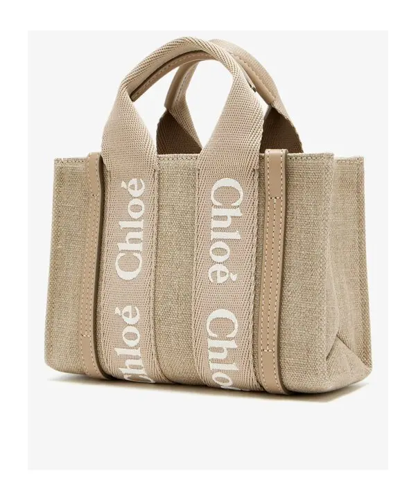 Chloé Mini Woody Shoulder Bag - Nude