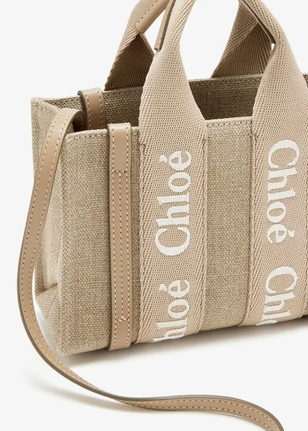 Chloé Mini Woody Shoulder Bag - Nude