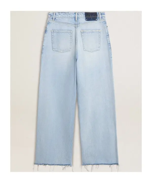 GOLDEN GOOSE Wide-leg Distressed Jeans - Blue
