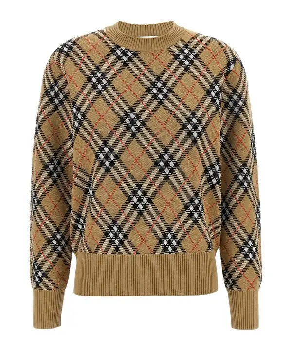 Burberry Checked Knitted Jumper