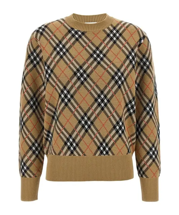 Burberry Checked Knitted Jumper