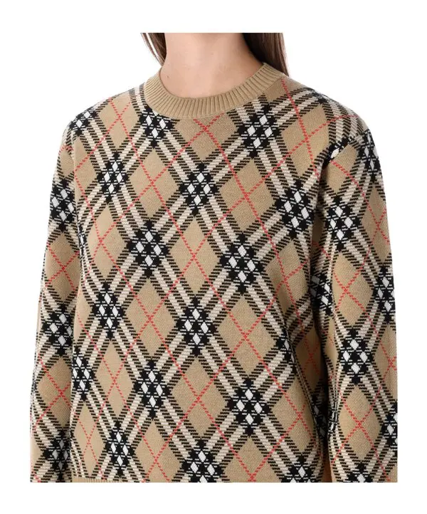 Burberry Checked Knitted Jumper