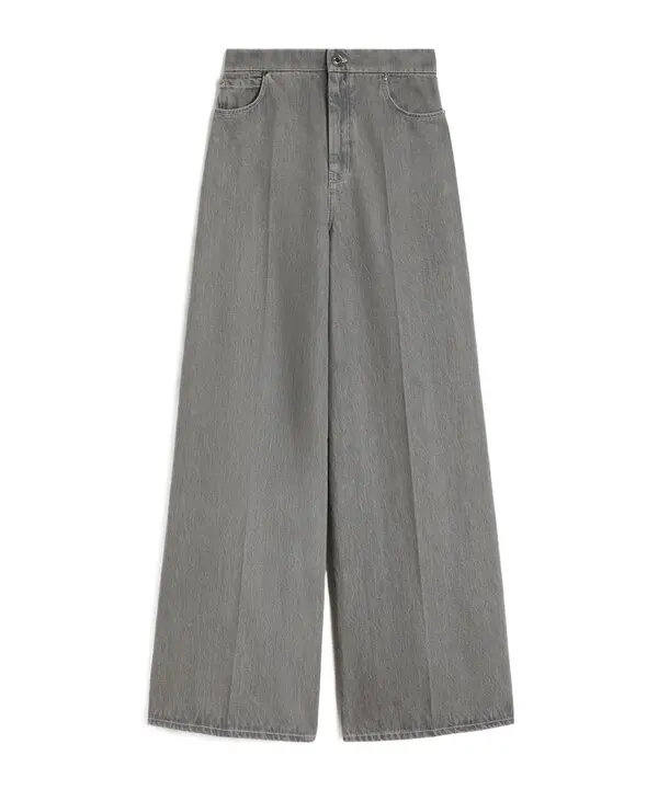 Max Mara Natale Wide Leg Jeans - Gray