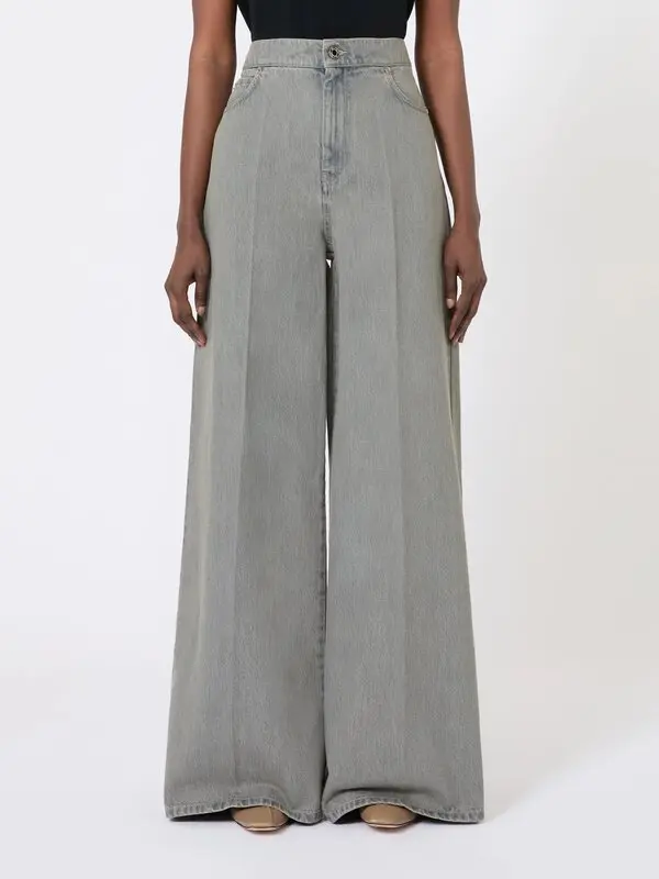 Max Mara Natale Wide Leg Jeans - Gray