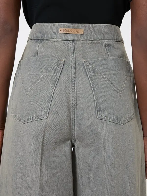 Max Mara Natale Wide Leg Jeans - Gray