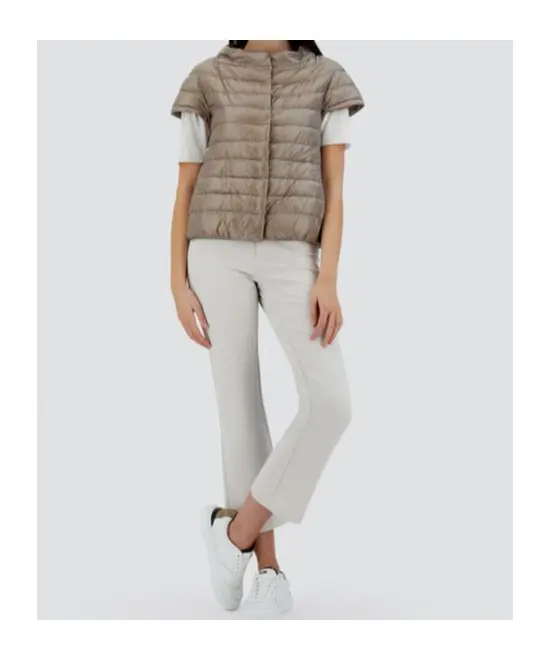 Herno Quilted Short-sleeved Down Jacket - Gray